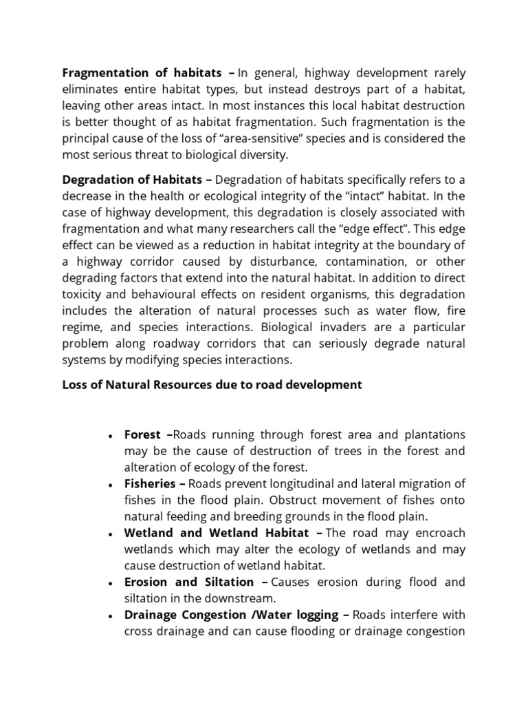 Fragmentation of Habitats | PDF | Habitat Destruction | Habitat