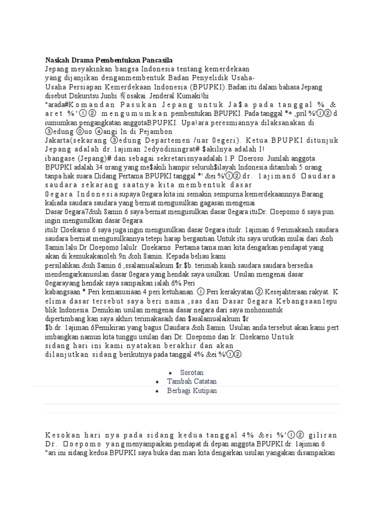 Naskah Drama Pembentukan Pancasila | PDF
