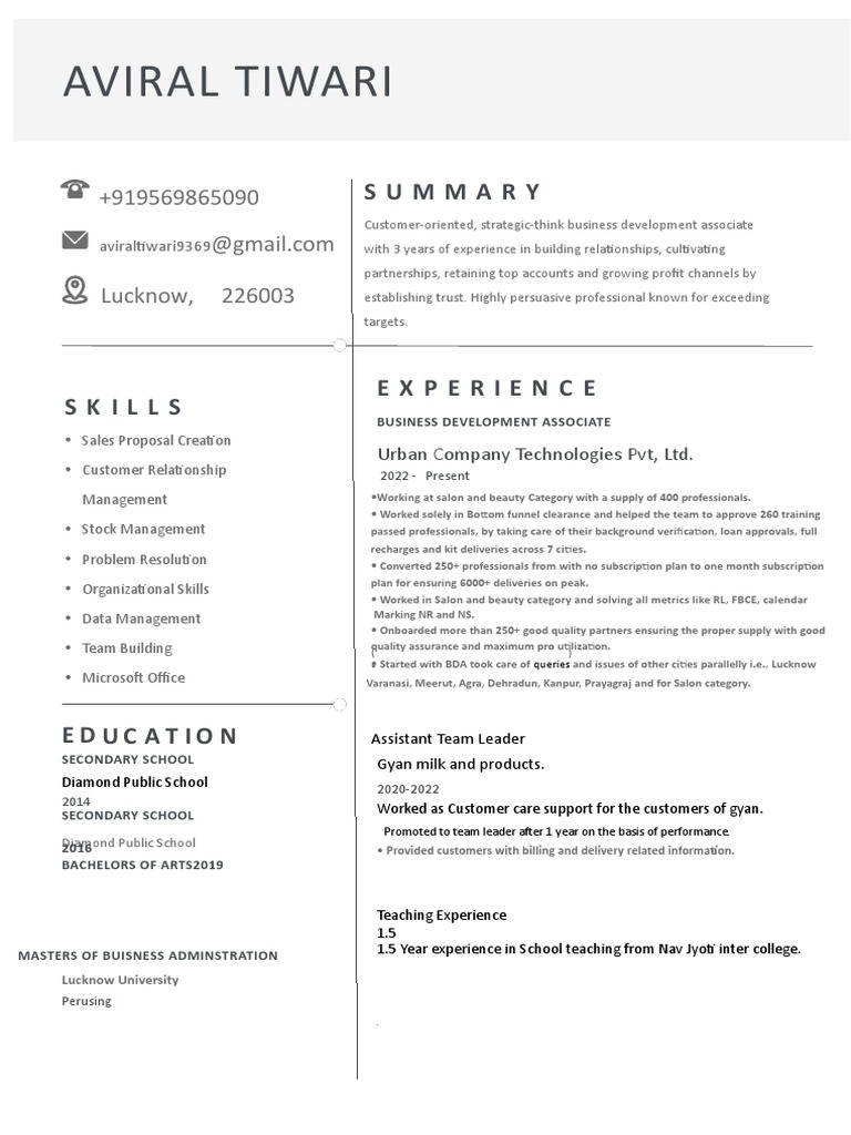 Aviral Tiwari Resume-2 | PDF | Economies | Business