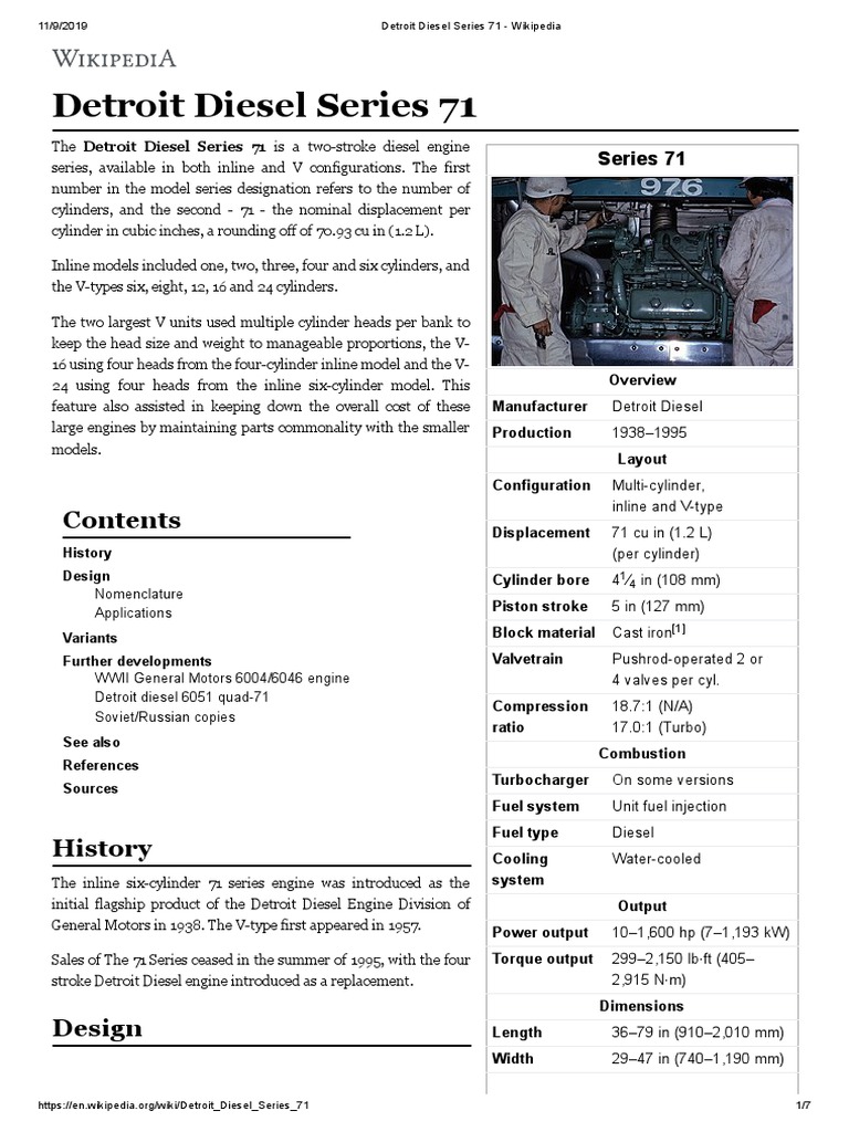Detroit Diesel Series 71 Overview | PDF | Vehicle Technology ...