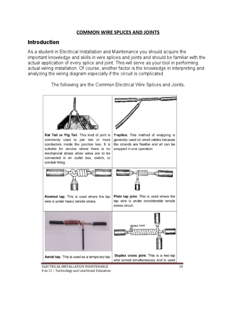 Lesson 3 - Common Wires Spices and Joints | PDF