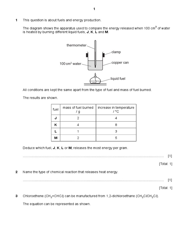 Chem T-1 Worksheet | PDF