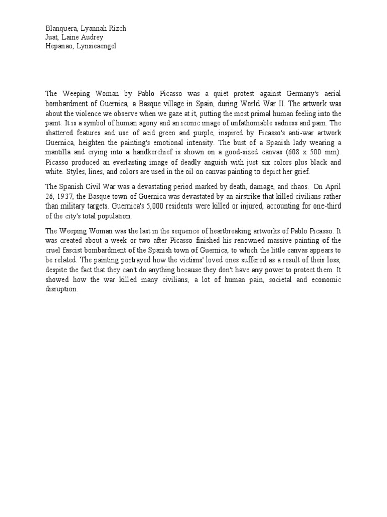 The Weeping Woman | PDF | Classics