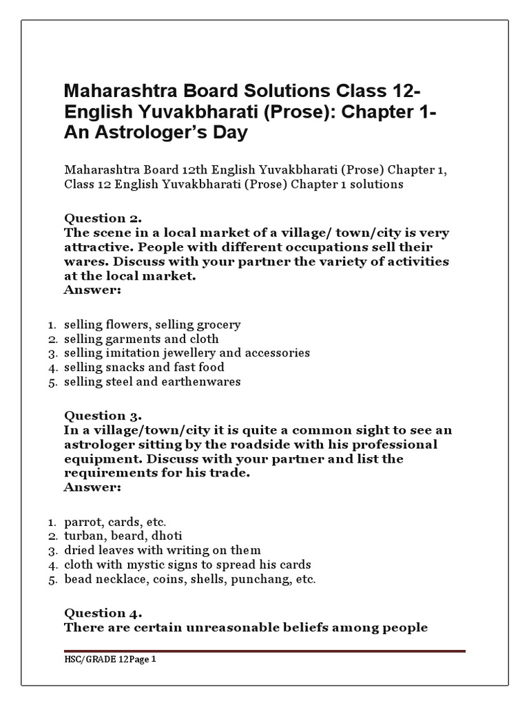 Grade 12 HSC English | PDF