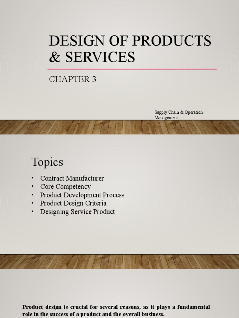 Chapter 3 Design of Products & Services | PDF | Platform As A Service ...