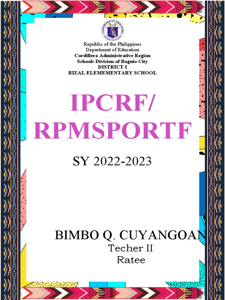Rpms Ipcrf Cover Front Sy 22-23 | PDF