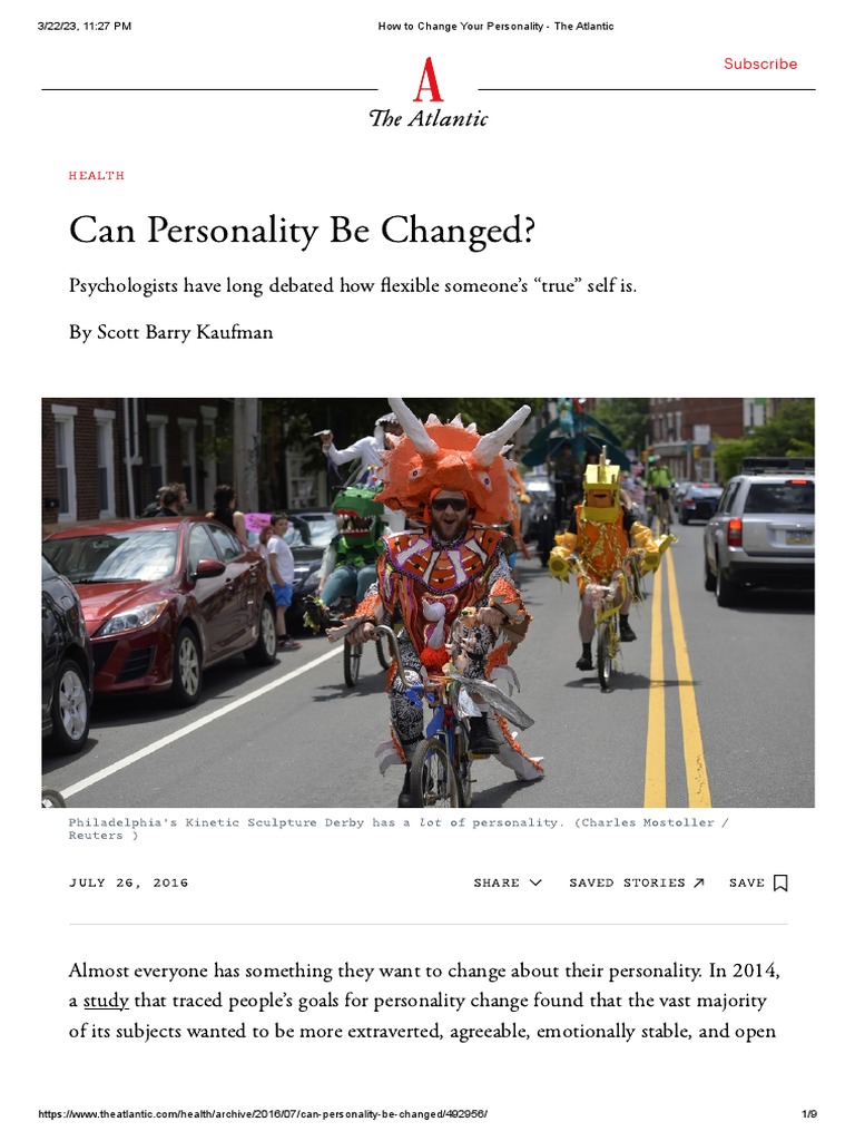 How To Change Your Personality The Atlantic Pdf Extraversion And
