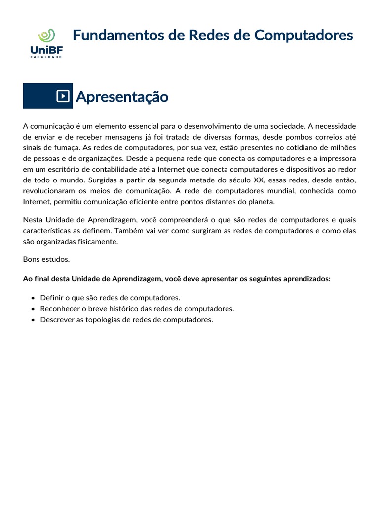 Fundamentos Das Redes de Computadores | PDF