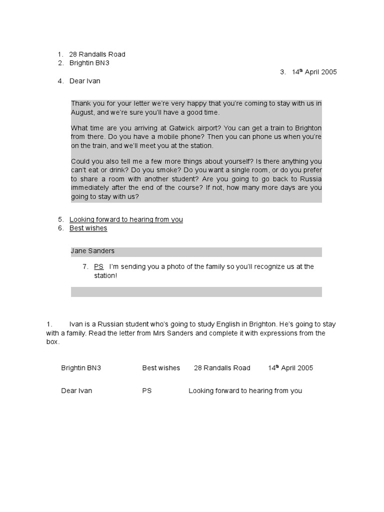 Letter U5. T1. Act. 1 | PDF