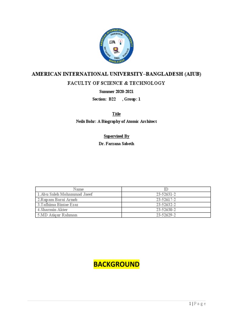 Neils Bohr Assignment Group 1 | PDF | Niels Bohr | Atoms