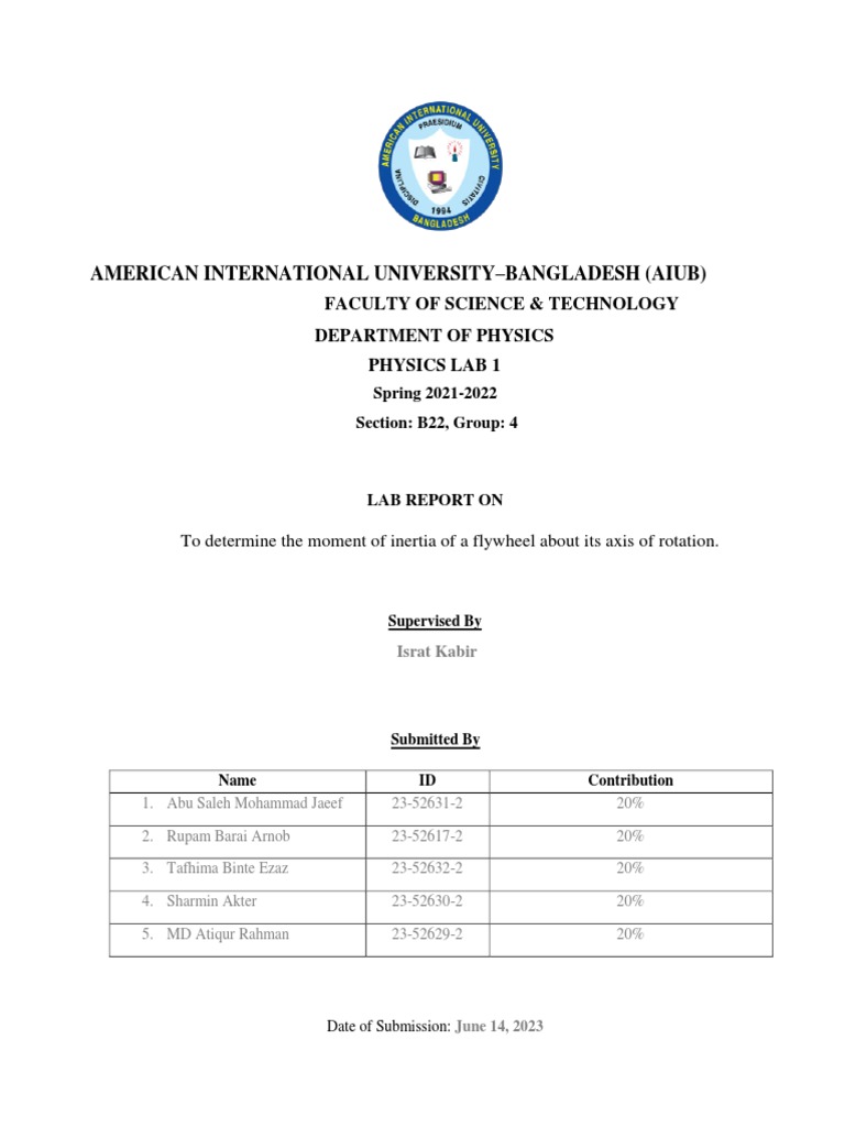 Physics1 Lab Report 4 Group 4. Sec B22 | PDF