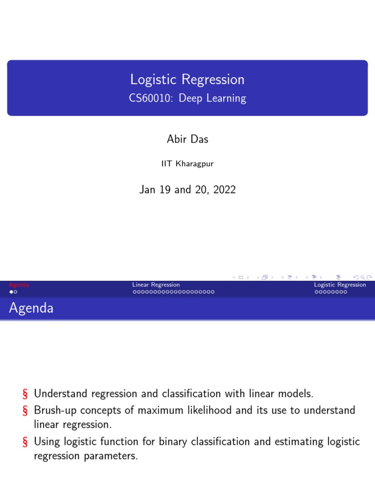 04 Logistic Regression Pdf Regression Analysis Dependent And Independent Variables