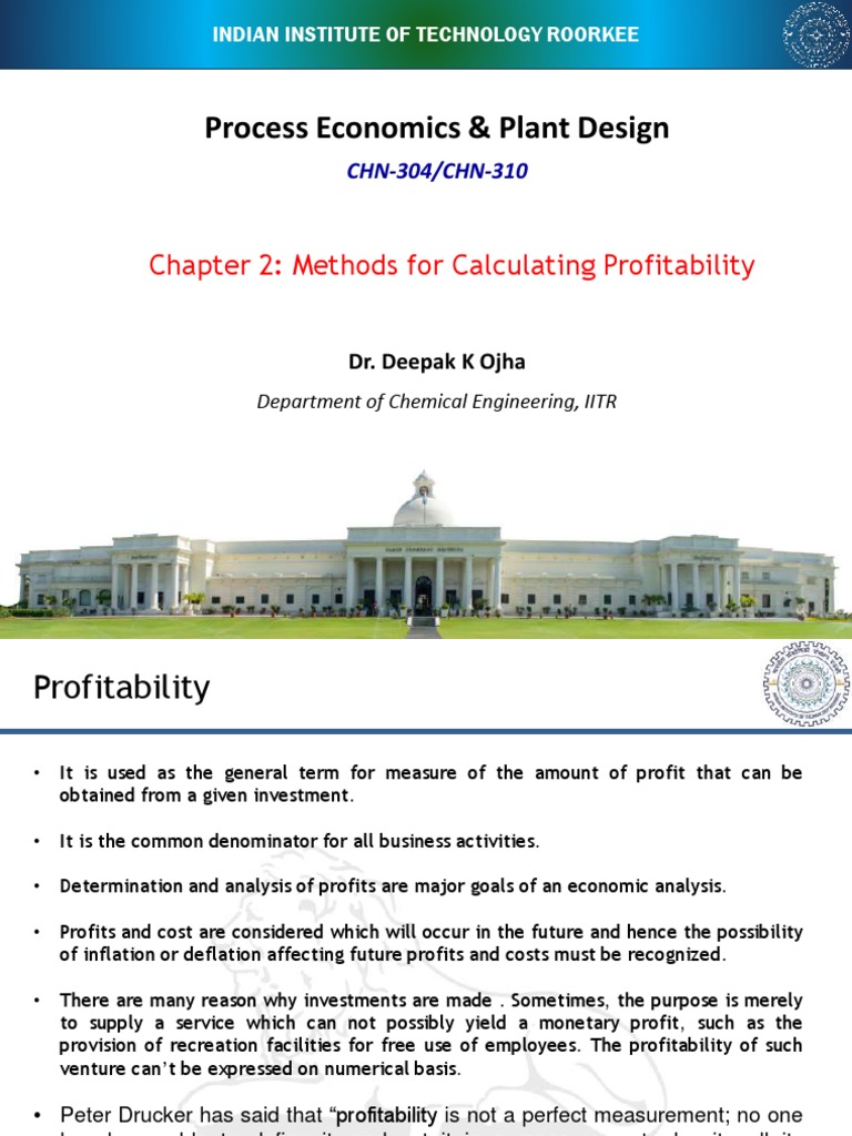 Chapter-2-Methods For Calculating Profitability | PDF