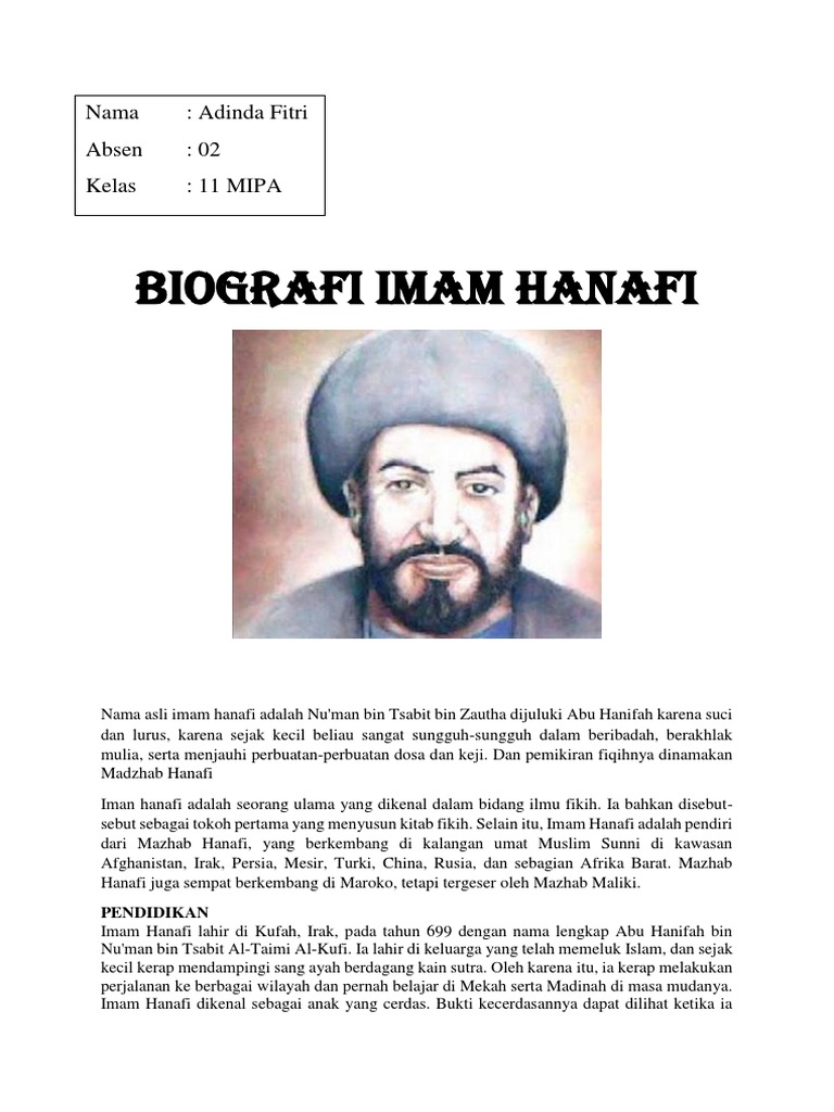 Biografi Imam Hanafi | PDF | Agama & Spiritualitas | Klasik