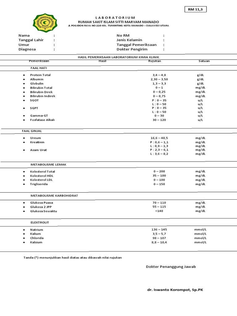 Hasil Lab Kimia | PDF