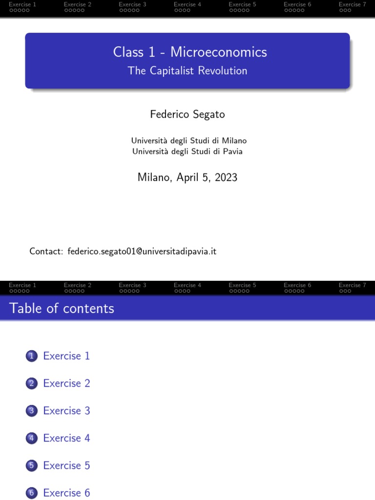 Class (1) Microeconomics | PDF