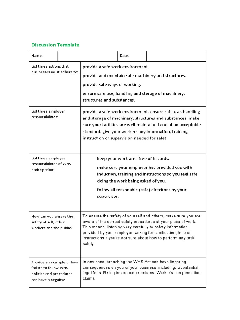 Discussion Template | PDF