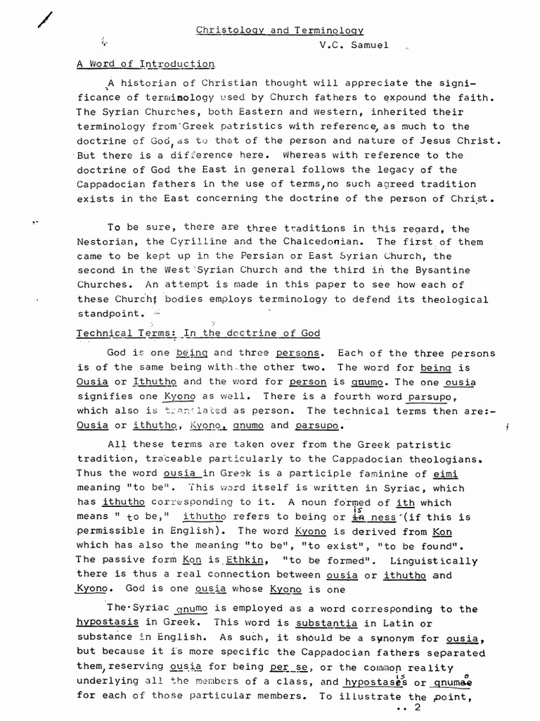 Christology & Terminology - Fr. Dr. V. C. Samuel (Publication Date 1987 ...