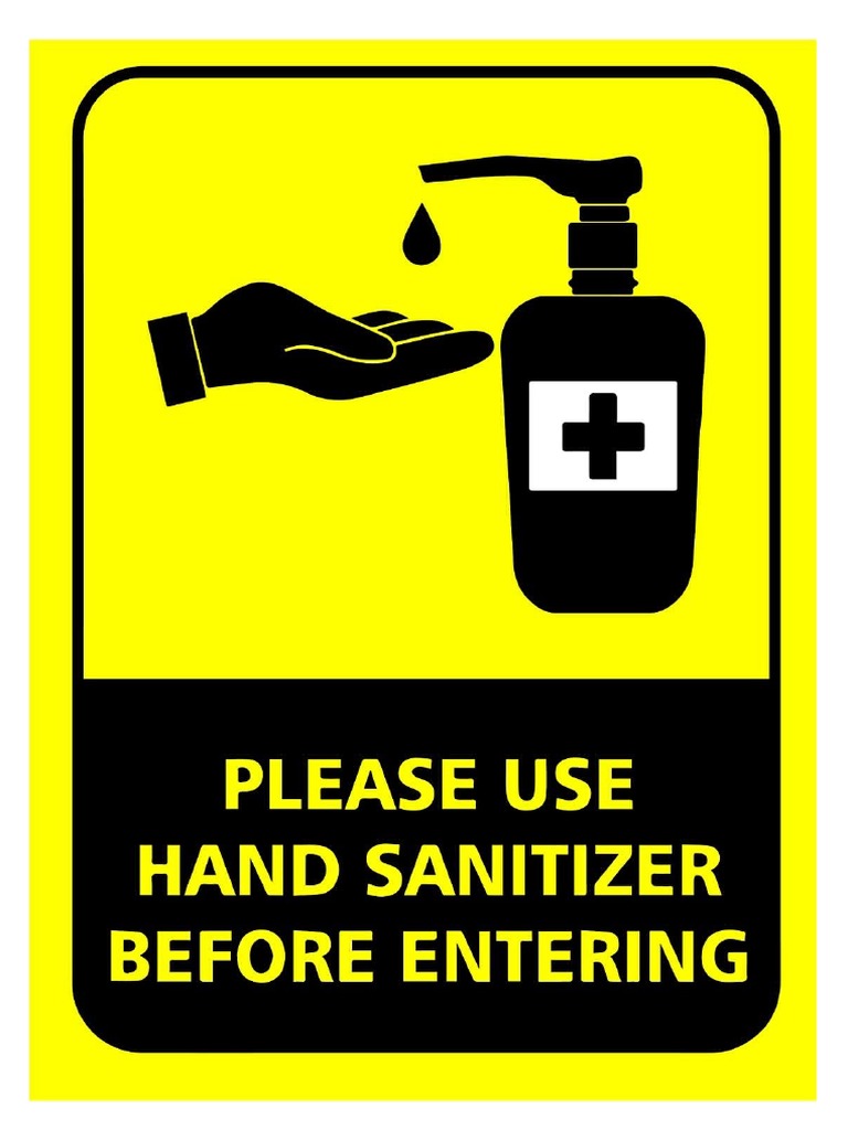hand sanitizer sign | PDF