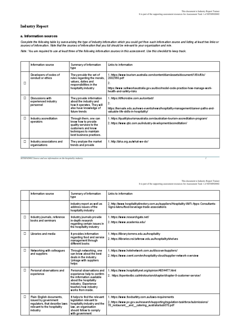 Industry Report Template PDF