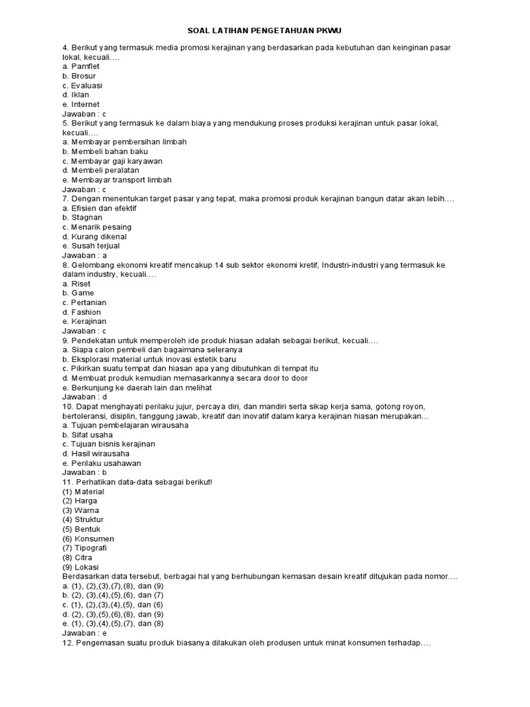 Soal Pkwu | PDF