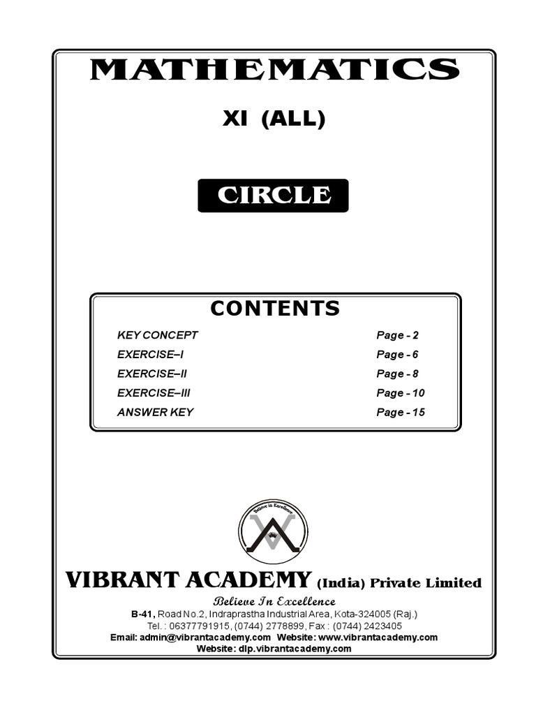 Circle Final Pdf Circle Perpendicular