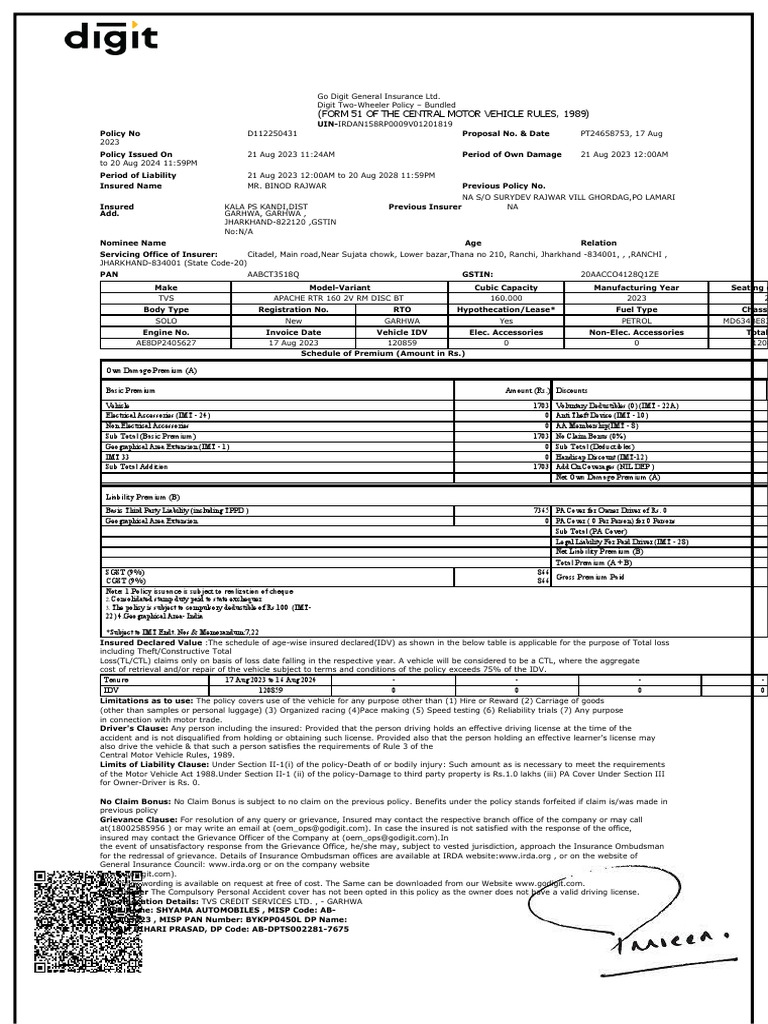 Binod Rajwar | PDF | Insurance | Deductible