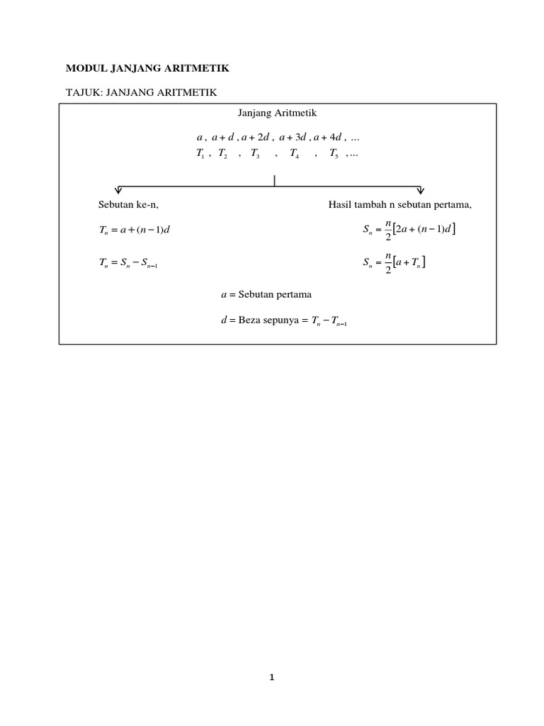 Modul Janjang Aritmetik | PDF