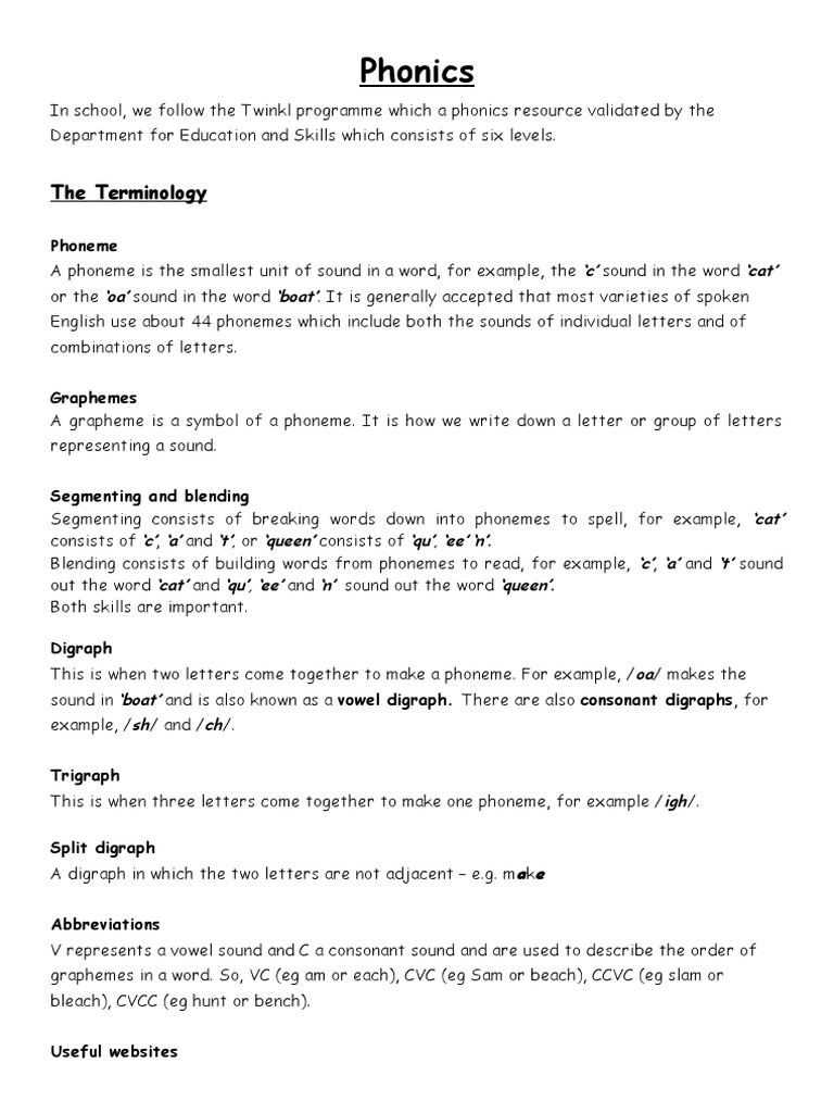 Understanding Phonics: Key Concepts Explained | PDF | Language Arts ...