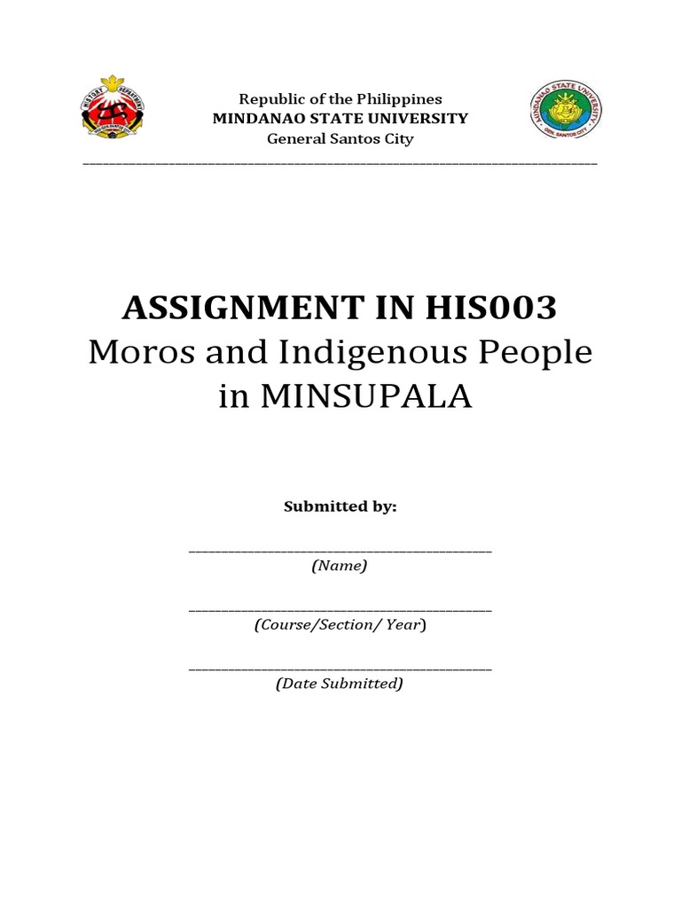 IPs and Moros Assignment Template | PDF