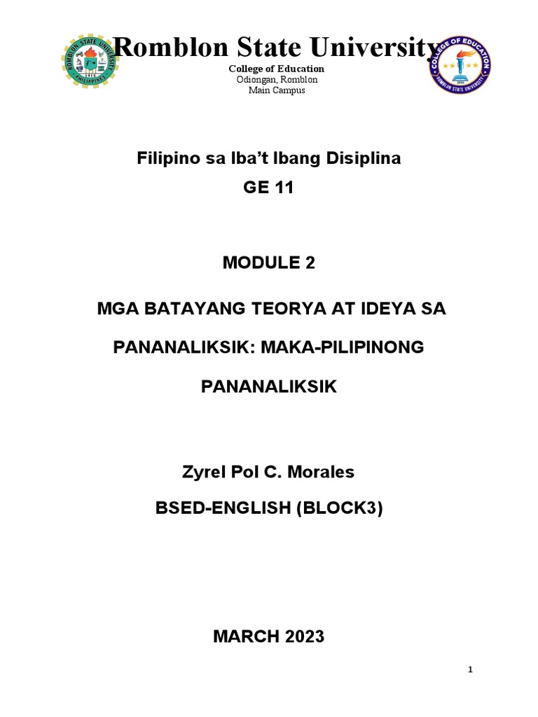 Morales, Zyrel Pol C.-Fildis 2 | PDF