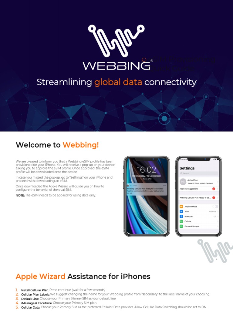 Webbing eSIM End User Activation - Home-Country Use Case | PDF | I ...