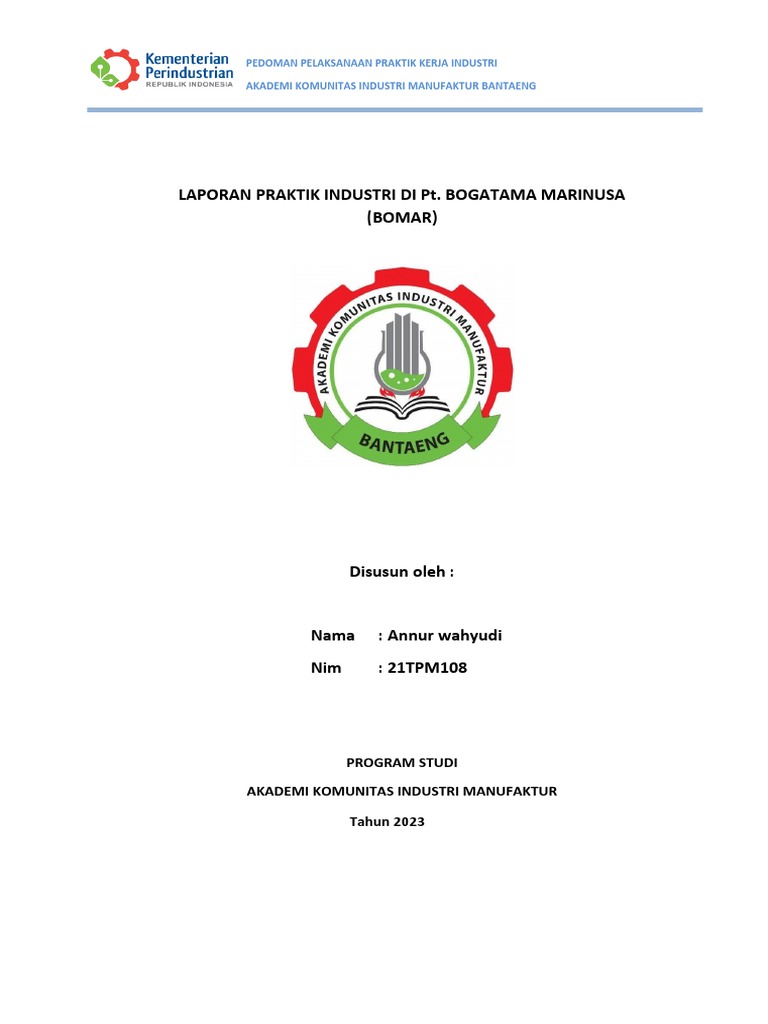 LAPORAN PRAKTIK INDUSTRI DI PT Bomar | PDF