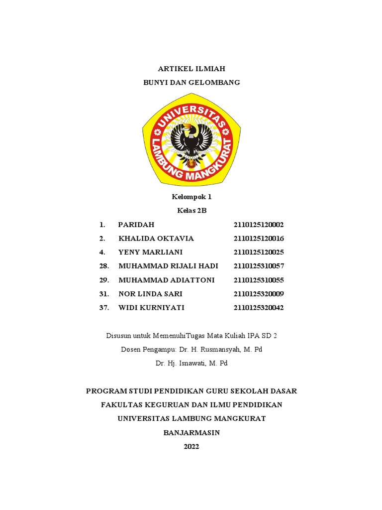 Ipa Kel.1 Bunyi Dan Gelombang-Artikel Ilmiah | PDF
