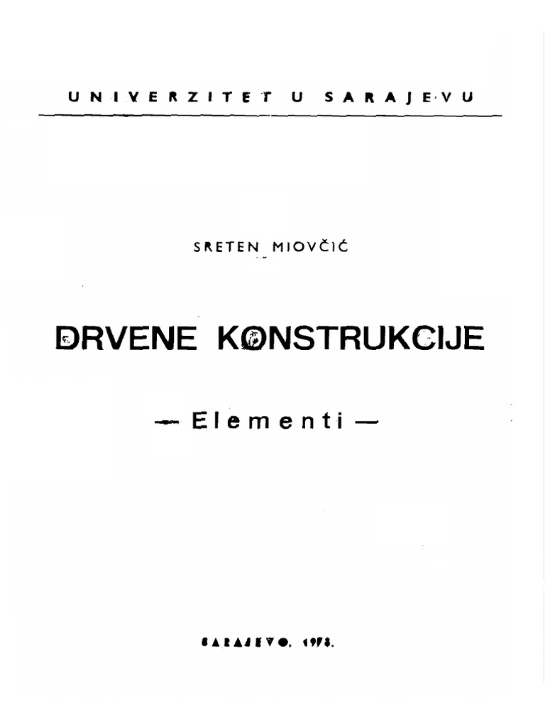 Miovcic Sreten Drvene Konstrukcije Elementi | PDF