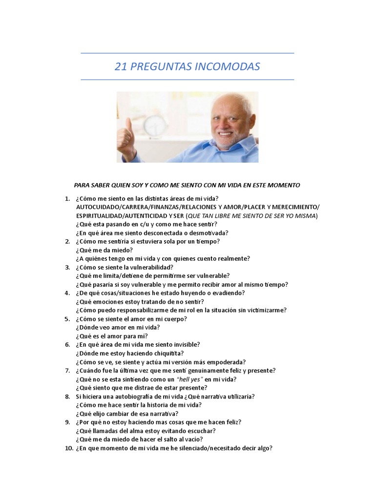 Preguntas Incomodas | PDF