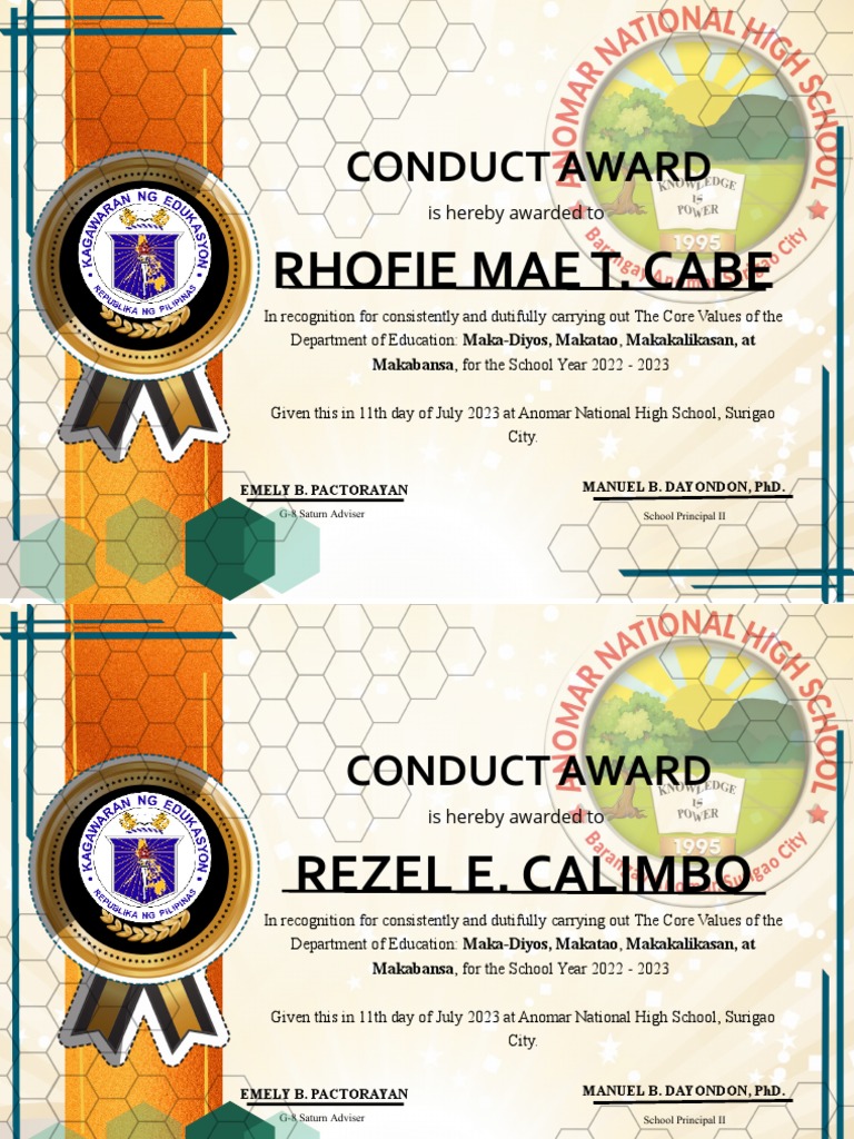 Conduct Award Attendance Award | PDF