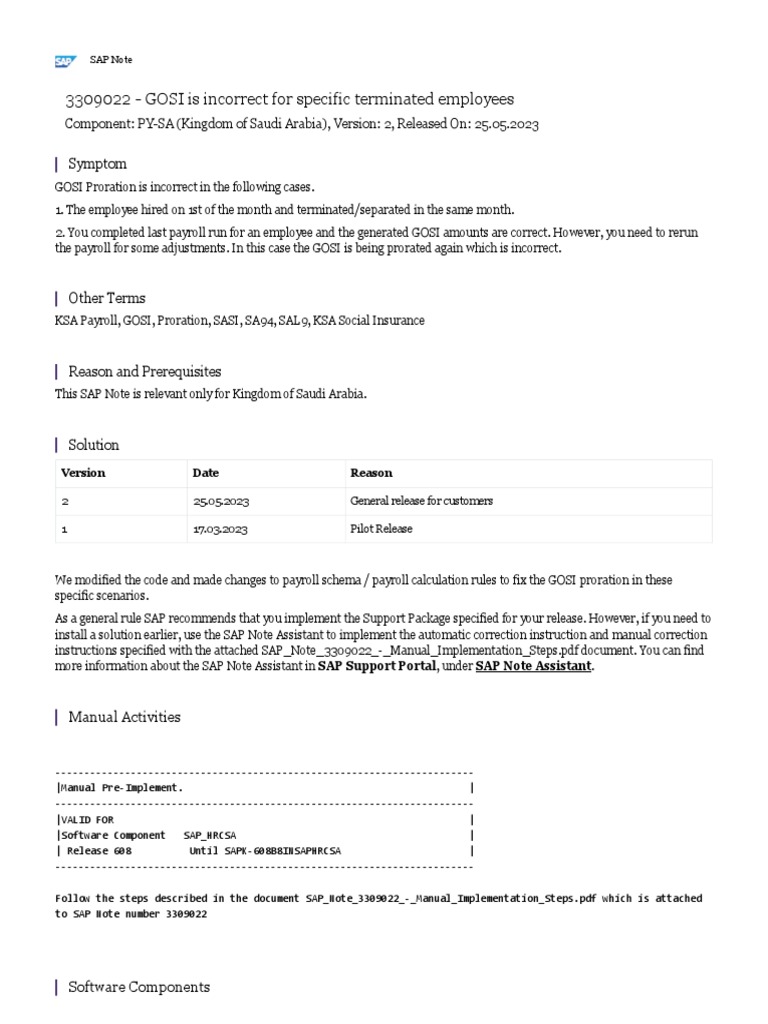 GOSI Is Incorrect For Specific Terminated Employees | PDF | Payroll ...