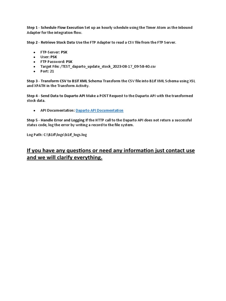 Setting Up Daparto Inventory API Integration - Assem | PDF | Computers