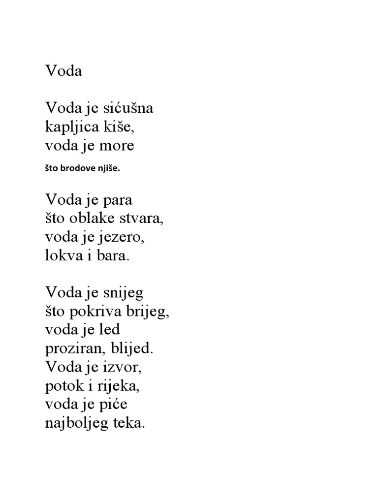 21 4 - Voda-Tekst - Pjesme | PDF