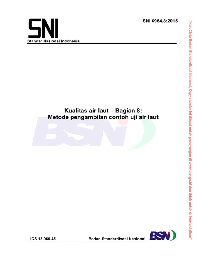 SNI Air Laut | PDF