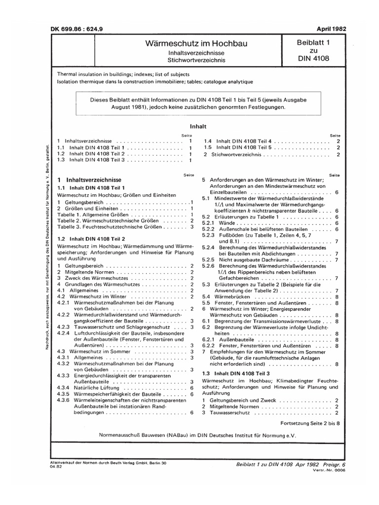 DIN 4108 Bei-1 1982-04 | PDF
