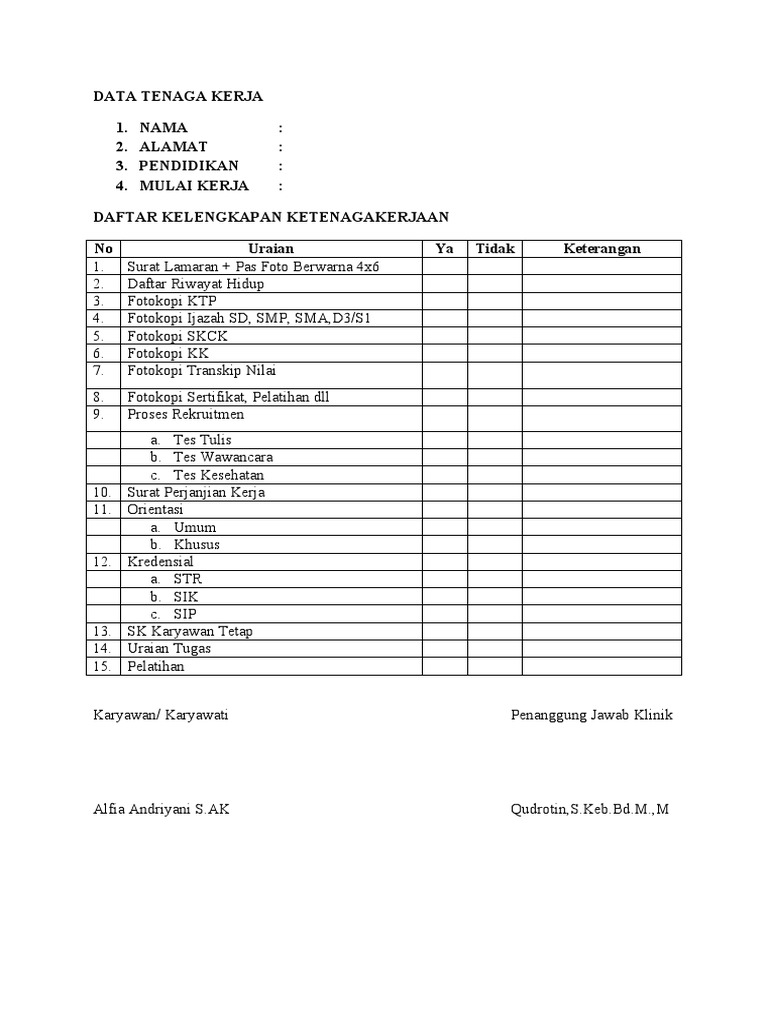 Data Tenaga Kerja | PDF