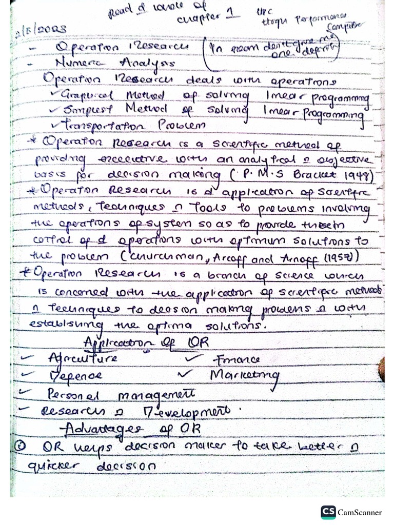 CSC 311 Formerly Operation Research Note | PDF CSC 311 Formerly Operation Research Note | PDF