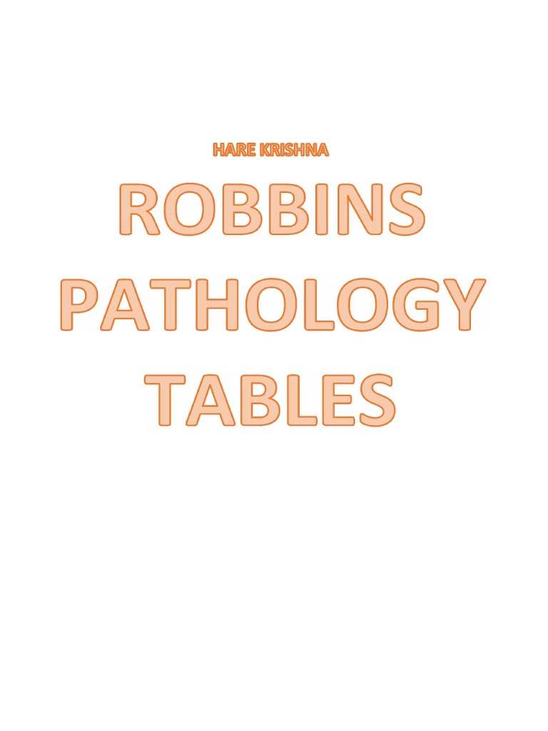 Robbins Pathology Tables | PDF