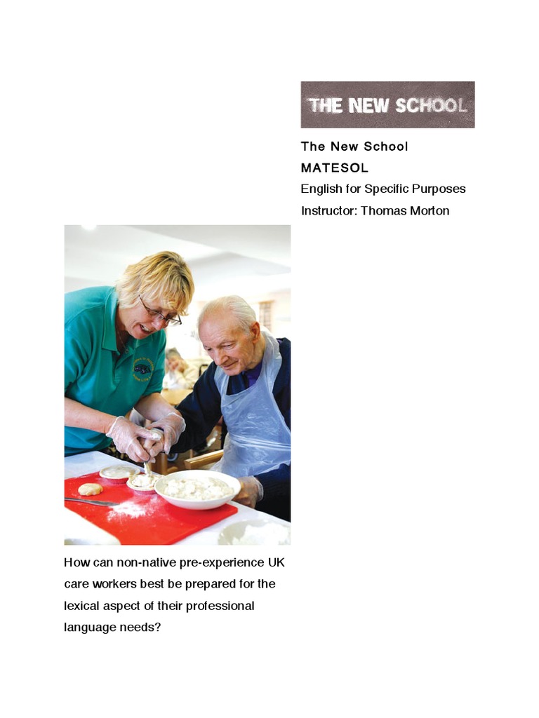 MATESOL English For Specific Purposes: UK Care Workers | PDF | Social ...
