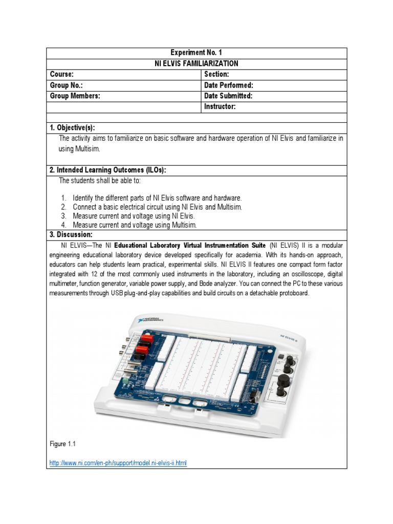 Basic Elex Lab 1 | PDF | Power Supply | Amplitude