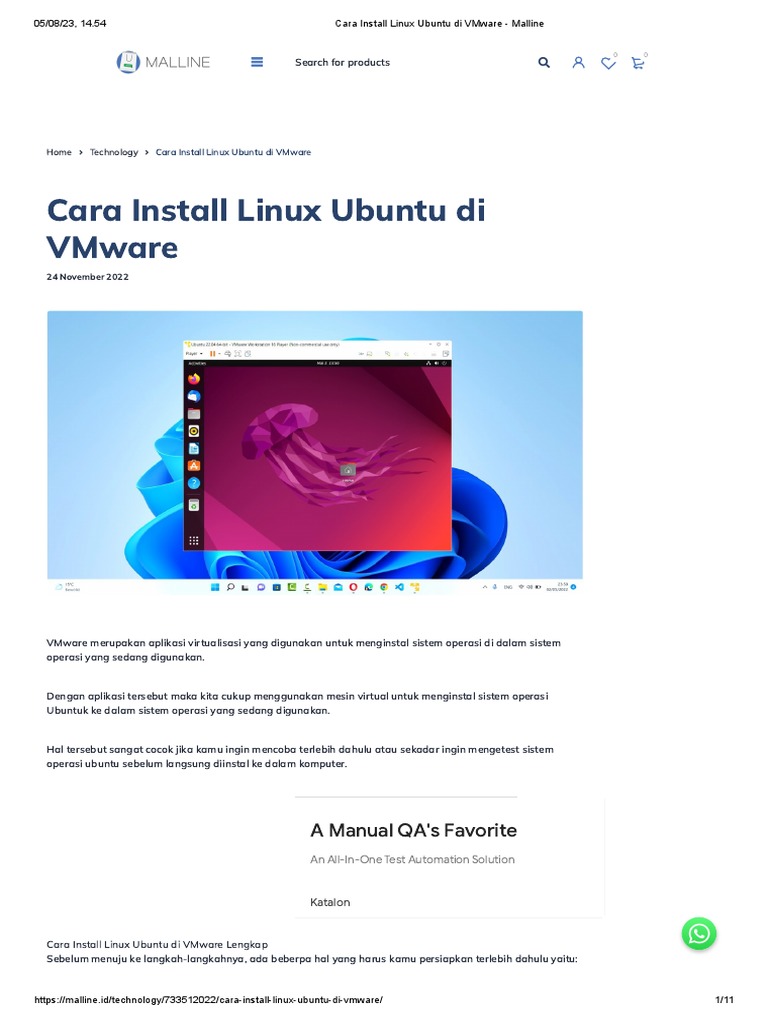 Cara Install Linux Ubuntu Di VMware - Malline - OK | PDF | Komputer