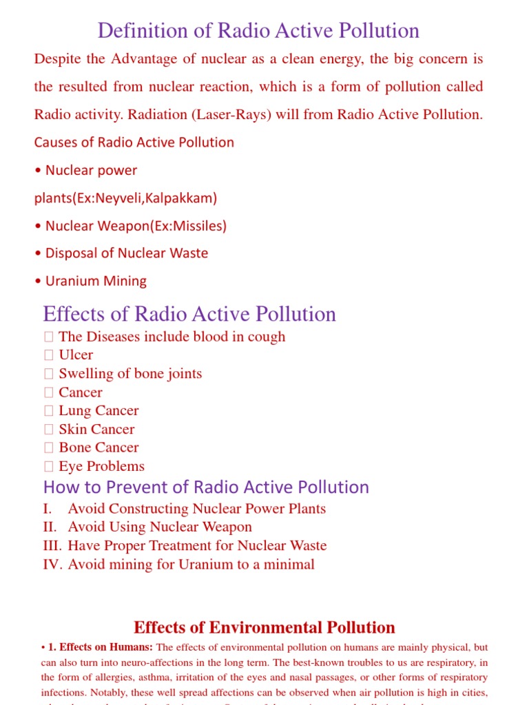 Understanding Radioactive Pollution Effects | PDF | Air Pollution ...