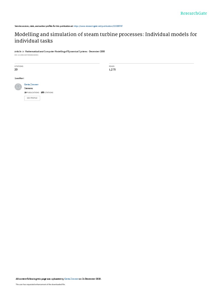 Modeling An Simulation of Steam Turbine Processes | PDF | Steam | Fluid Dynamics